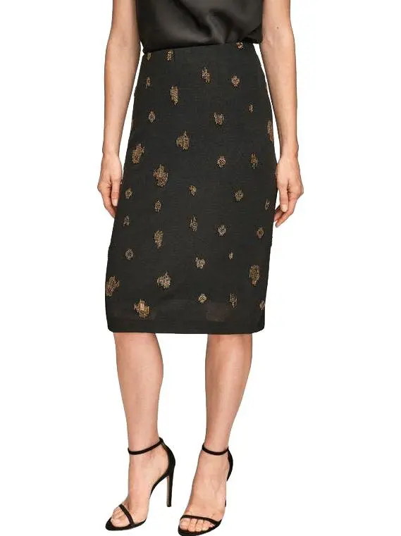 Donna Karan New York Beaded Pencil Skirt - Black