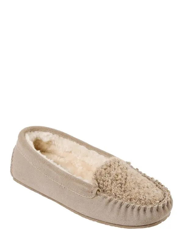 Minnetonka Cosi Faux Shearling Slipper - Simply Taupe