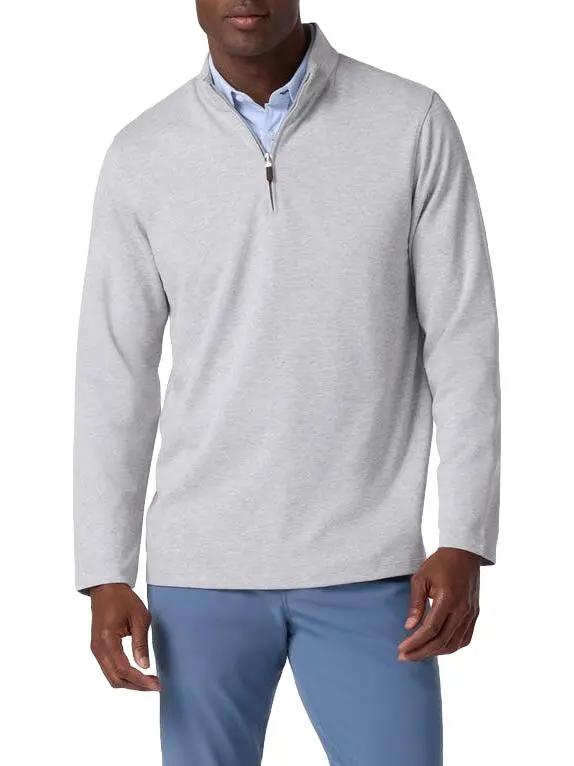 Mizzen+main Kpi Quarter Zip Pullover - Light Gray Heather