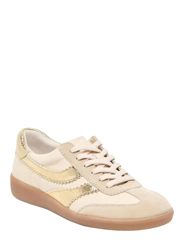 Dolce Vita Merit Low Top Sneakers - White/gold Leather