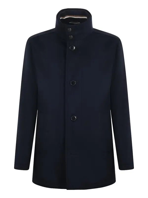 BOSS Wool And Cashmere Blend Coat - Blue