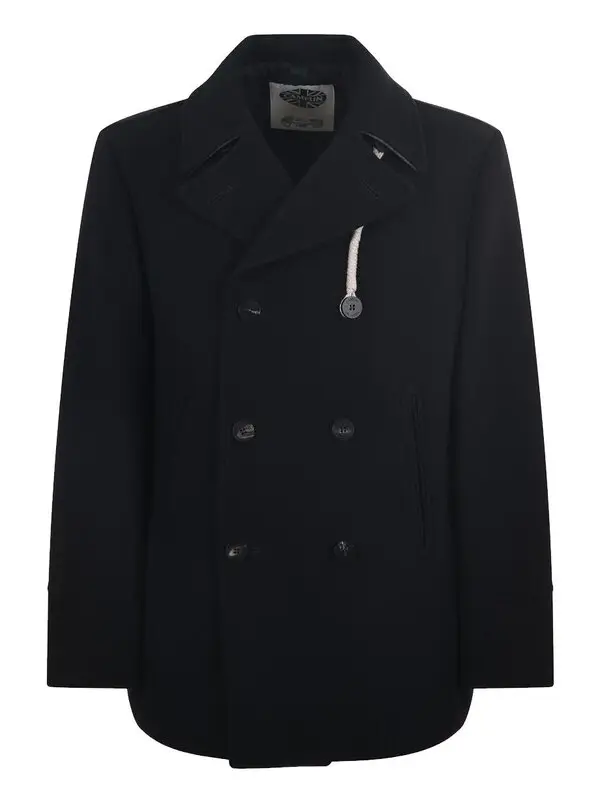 CAMPLIN Double-breasted Pea Coat - Black