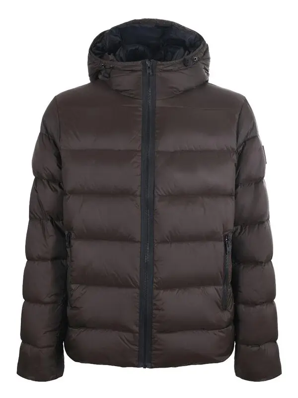 FAY Quilted Nylon Down Jacket - Brown