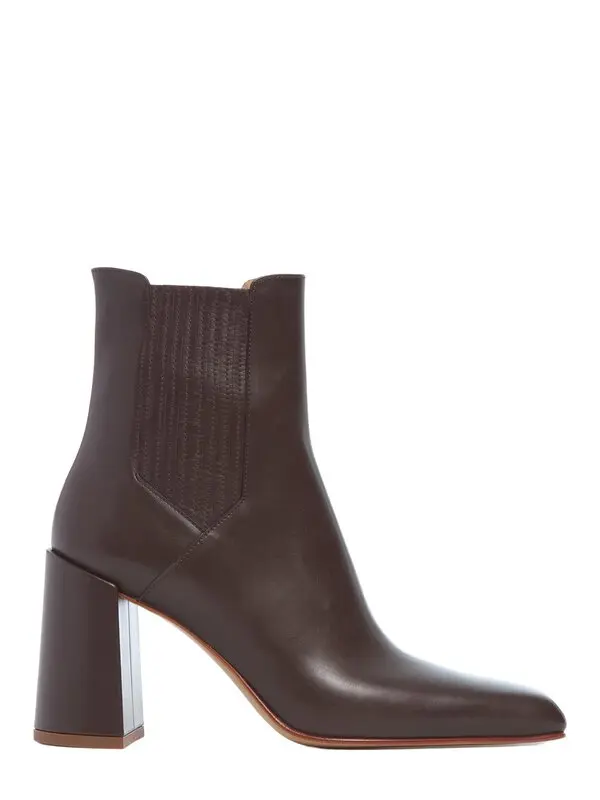 Gabriela Hearst Luke High Heel Ankle Boot Leather - Chocolate