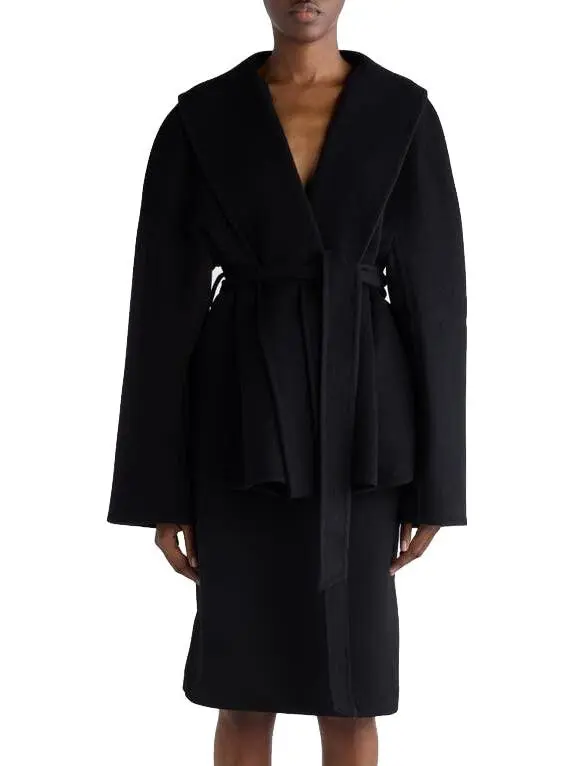 Balenciaga Wool-blend Wrap Coat - 1000 Black