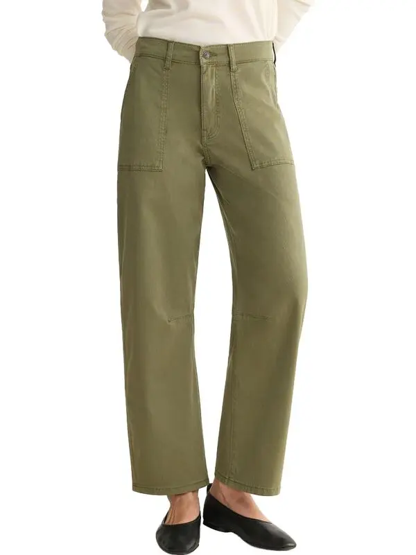 Warp + Weft Soft Curve Barrel Twill Pants - Four Leaf Clover