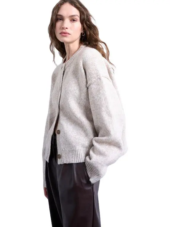 Topshop Relaxed Fit Cardigan With Exposed Seam - White