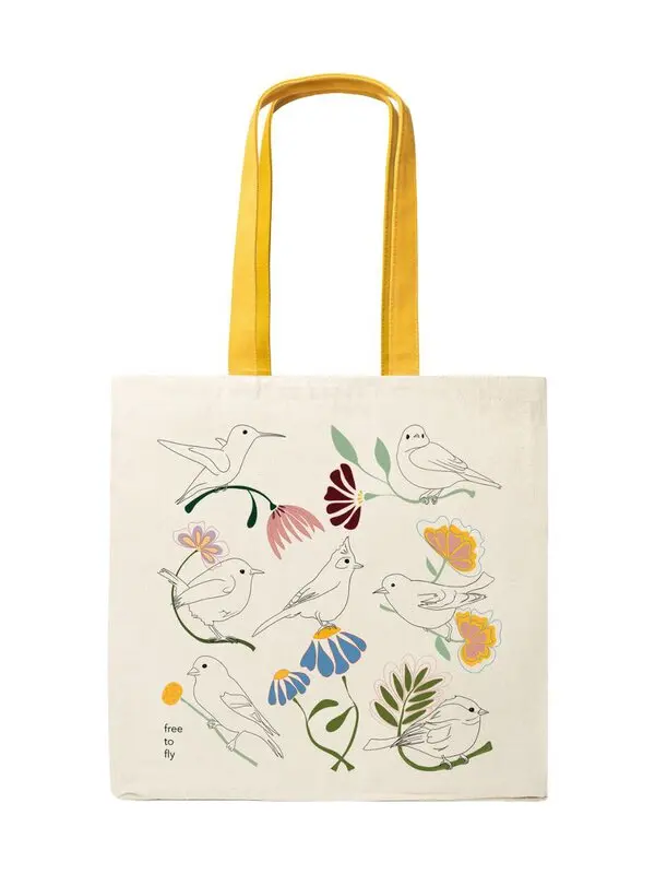 THE TOTE PROJECT Free To Fly Printed Tote - Mustard Yellow