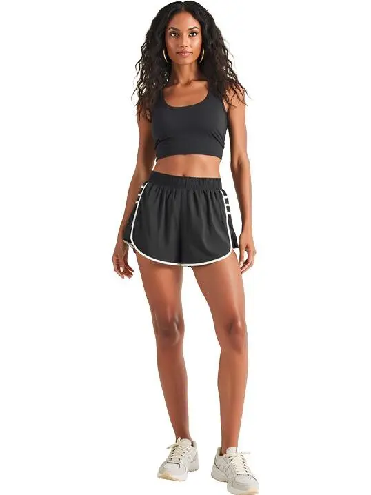 MODENAIRE Athletic Pleated Running Shorts - Black