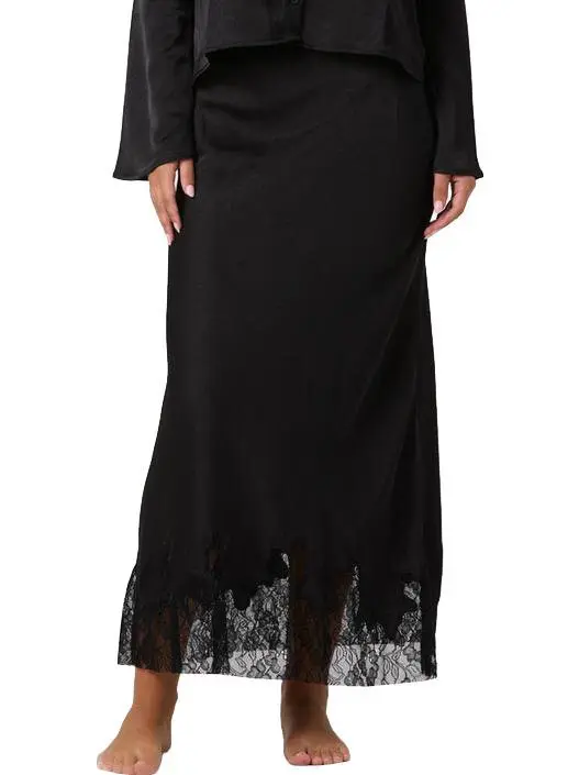 BY TESS COLLECTION Olivia Printed Midi Skirt - Black