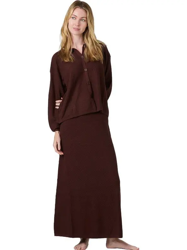 BY TESS COLLECTION Knit Skirt - Chocolate