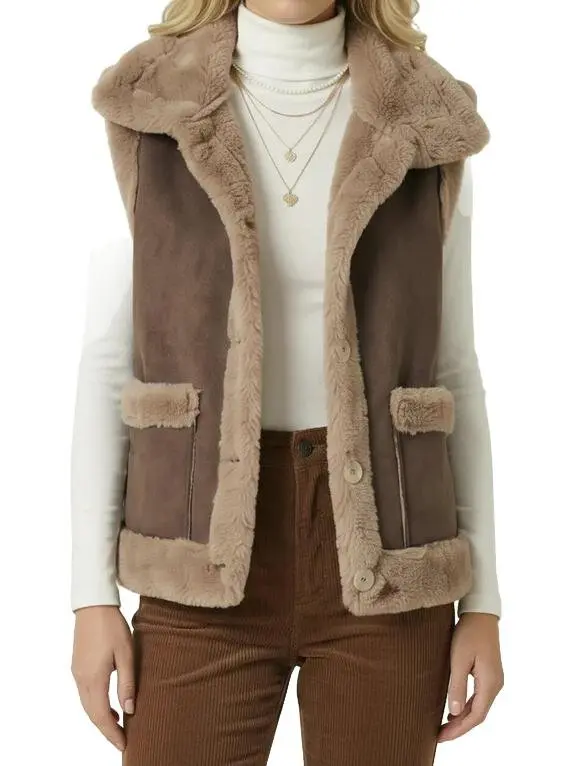MODENAIRE Trim Vest - Faux Shearling