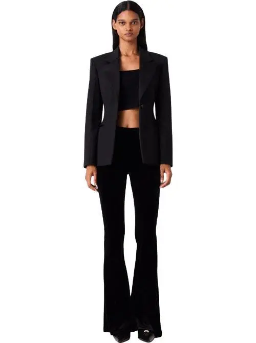 Maje Stretch Velour Trousers - Black