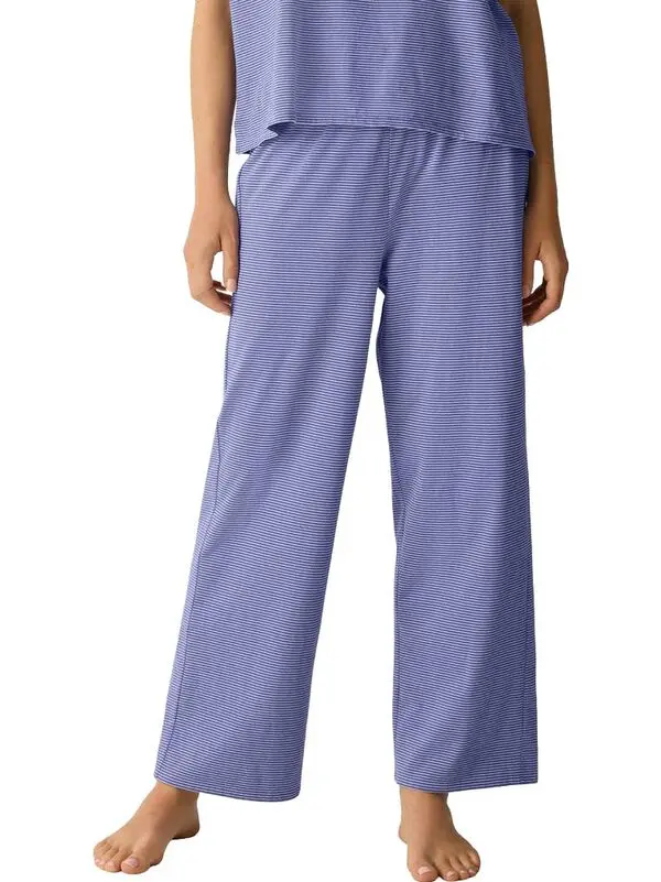 Eileen Fisher Organic Cotton Stripe Ankle Pant - Periwinkle