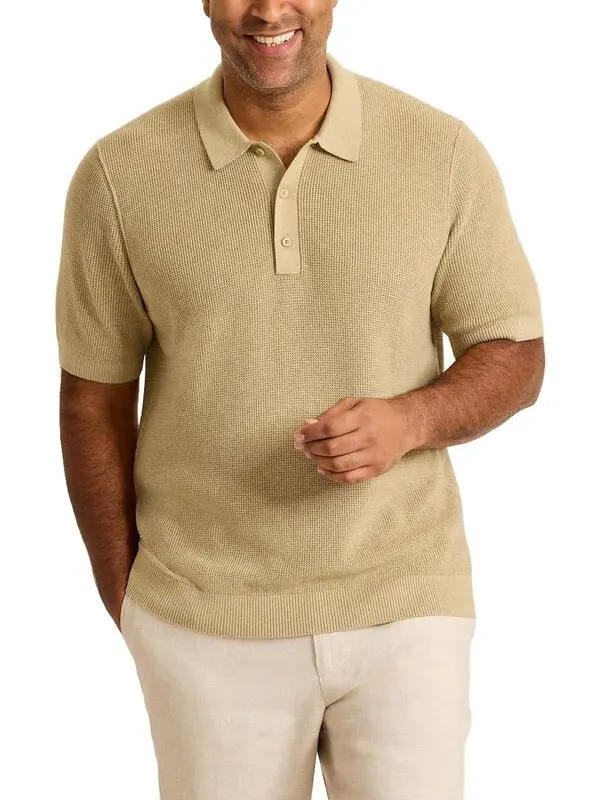 Tommy Bahama Playa Blanca Cotton Blend Polo Sweater - Stone Khaki