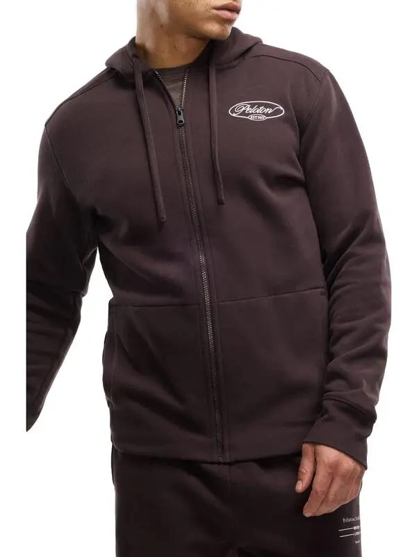 PELOTON Soft Fleece Full-zip Hoodie - Cocoa