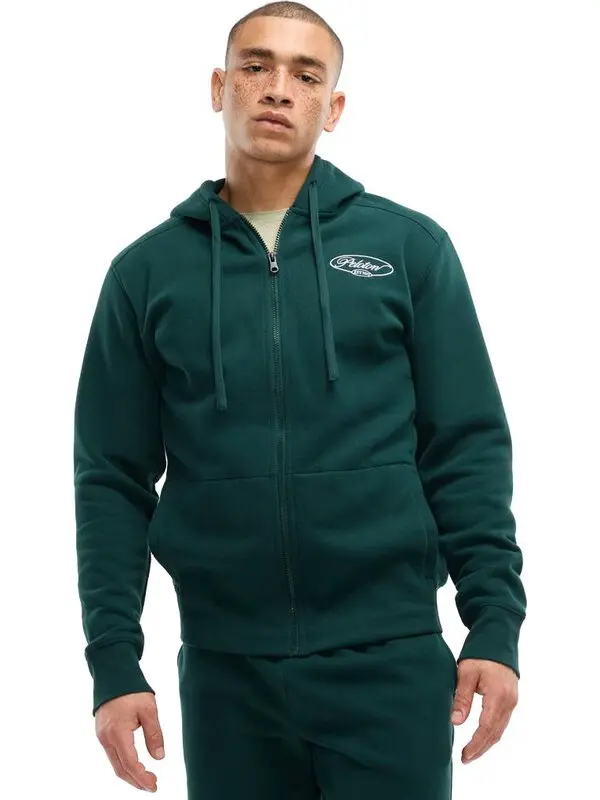 PELOTON Soft Fleece Full-zip Hoodie - Pine