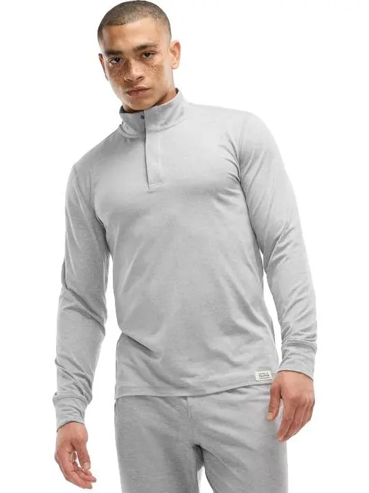 PELOTON Dreamblend Snap Placket Pullover - Light Heather Grey
