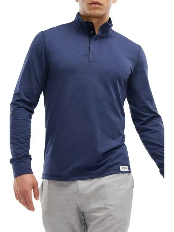 PELOTON Dreamblend Snap Placket Pullover - Navy Blue