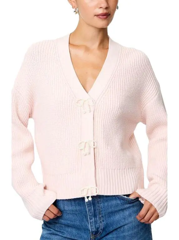 French Connection Bow Embellished Cardigan - Soft Blush