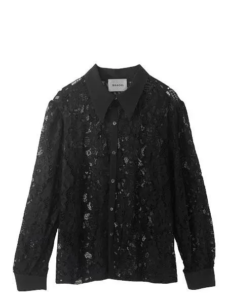 Baacal Lorena Lace Button Down Blouse - Black