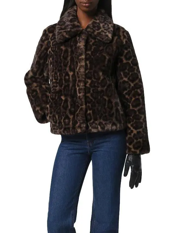 Apparis Elis Leopard Faux Fur Coat - Dark Leopard