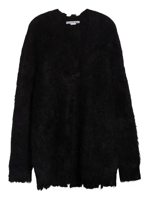 Acne Studios Kaul Hairy Wool & Mohair V-neck Cardigan - Black