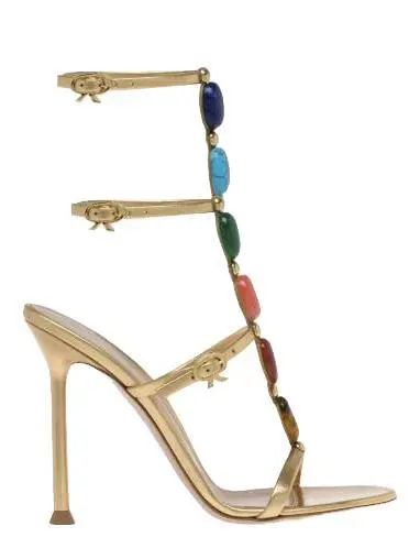 GIANVITO ROSSI Shanti Gladiator Sandals - Metallic Gold Nappa