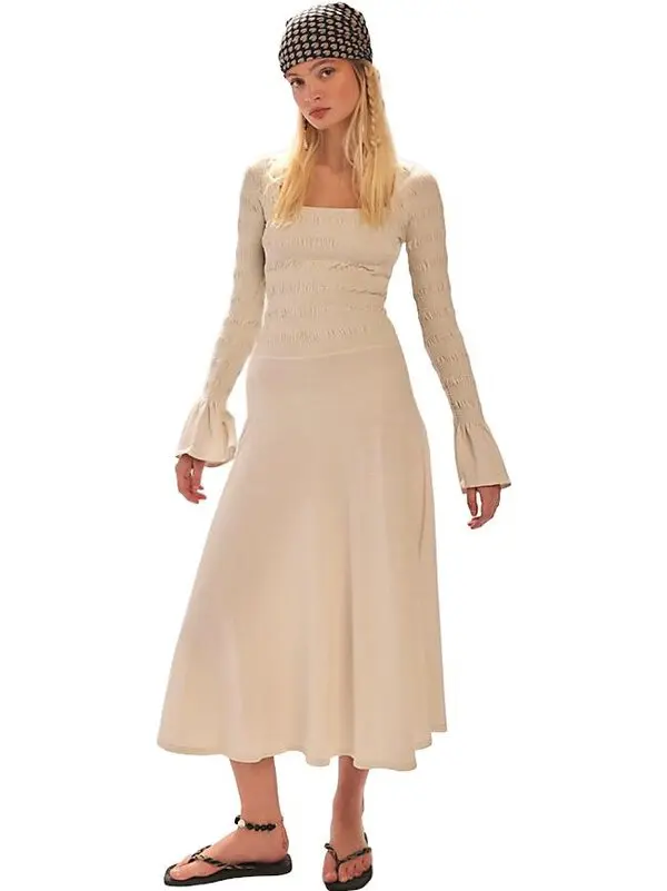 Free People Kiera Midi Dress - Snowing