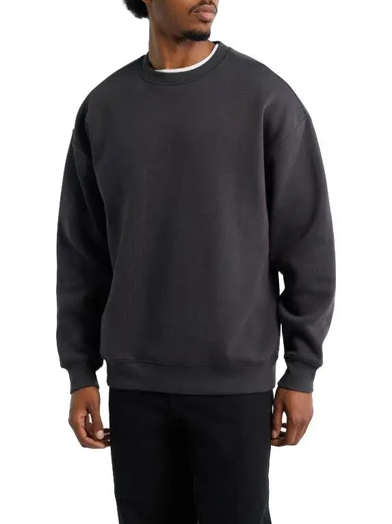 Bp. Oversized Fleece Crewneck Sweatshirt - Black Faded