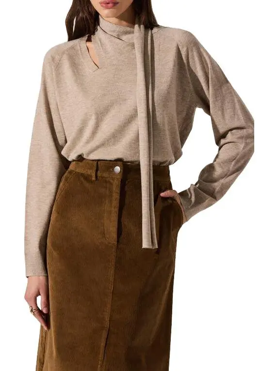 Astr The Label Silvana Scarf Sweater - Taupe