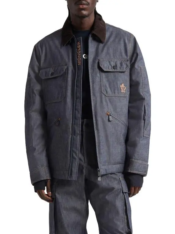 Moncler Croatan Denim Down Shirt Jacket - Blue