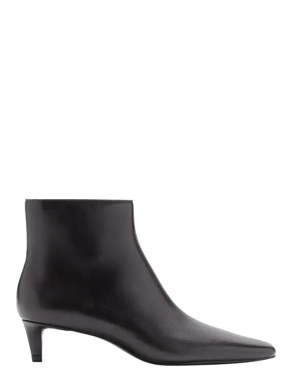Mango Snip Toe Leather Bootie - Chocolate