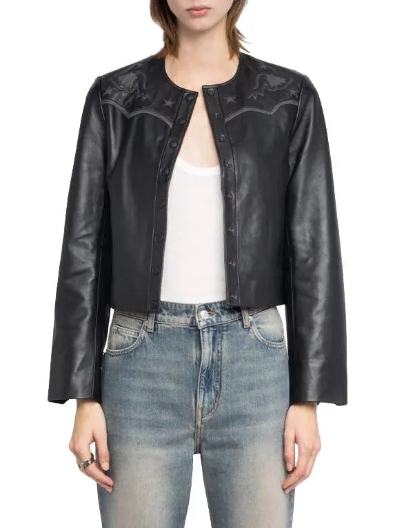 Zadig&Voltaire Luxi Leather Jacket - Black