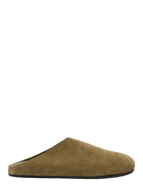 THE ROW Hudson Suede Sliders - Camel