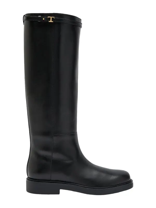 TOD'S Leather Knee-high Boots - Black