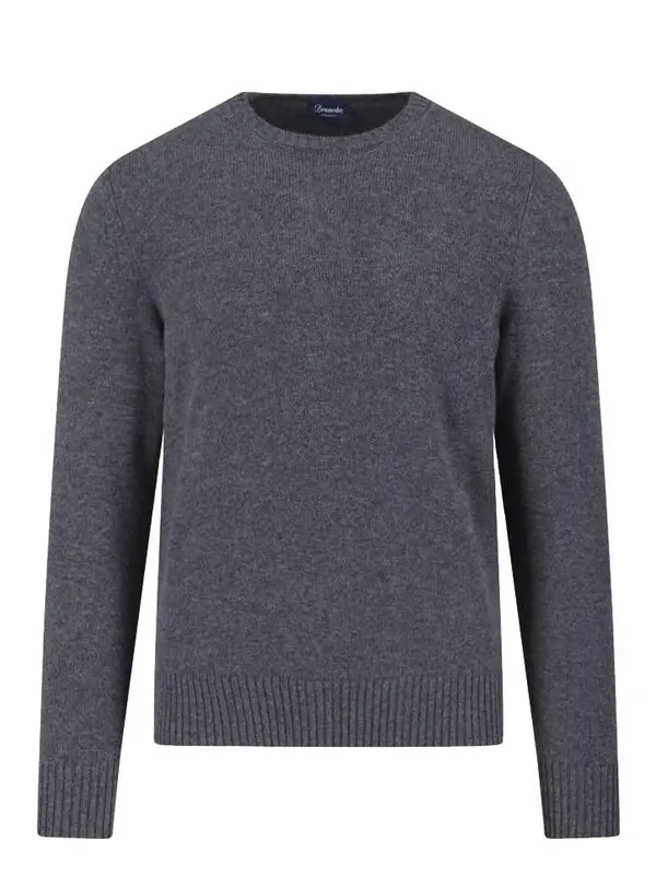 DRUMOHR Ribbed Crewneck Cashmere Sweater - Grey