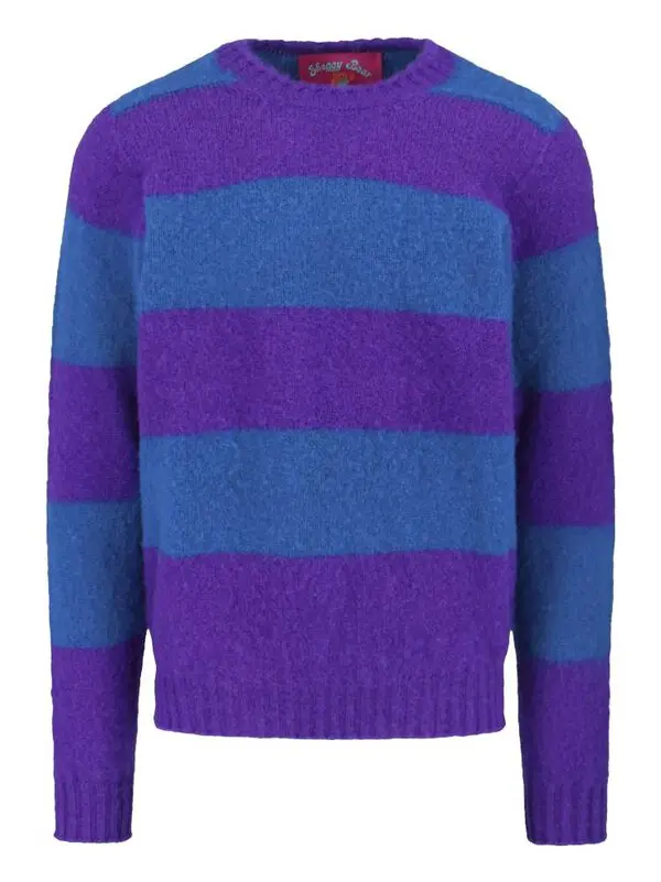 Howlin' Shaggy Bear Chunky Stripes Sweater - Purple