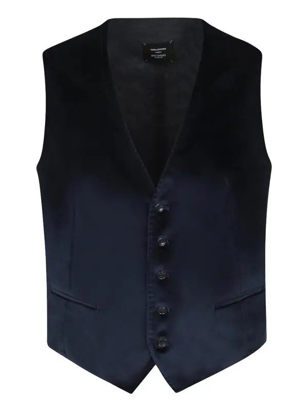 Tagliatore Velvet Vest - Blue