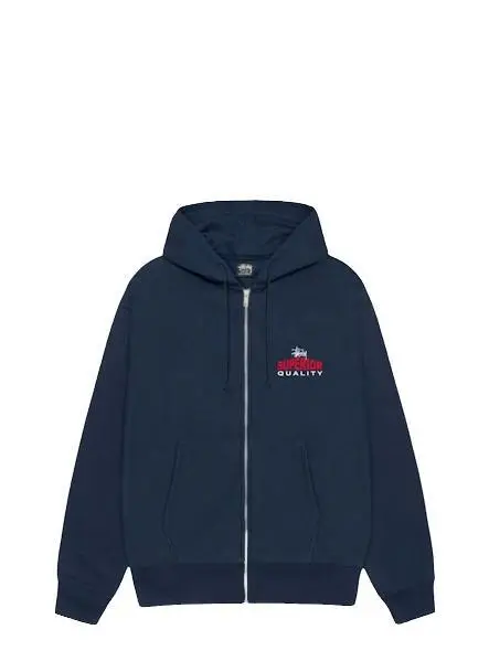 StÜssy Superior Quality Zip Hoodie - Navy Blue