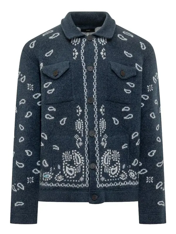 Alanui Cardigan With Bandana Pattern - Blue