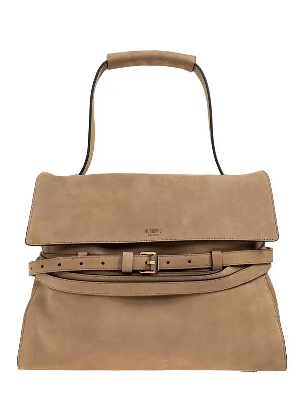 Moschino Tie Me’ Top Handle Bag - Beige