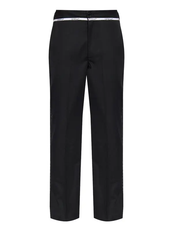 Off-White Wool Trousers - Black