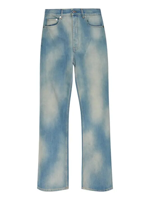 Off-White Bootcut Jeans With Logo - Blue