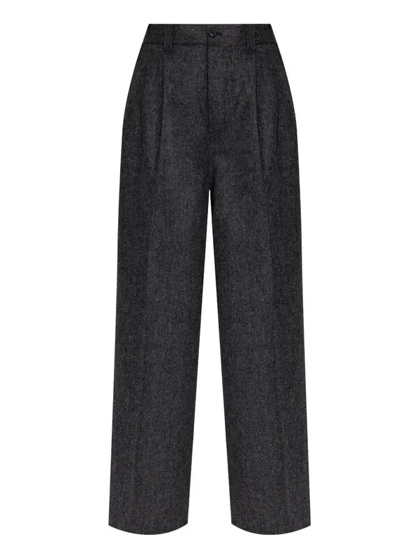 MAISON MARGIELA Wool Pleated Trousers - Black