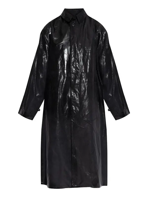 MAISON MARGIELA Coat With Glossy Finish - Black