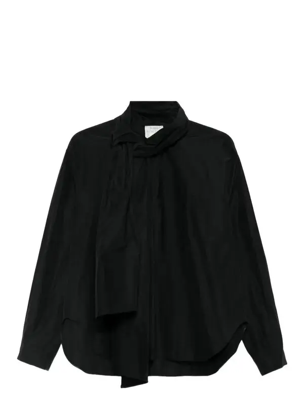 FORTE_FORTE Tie-neck Shirt - Black