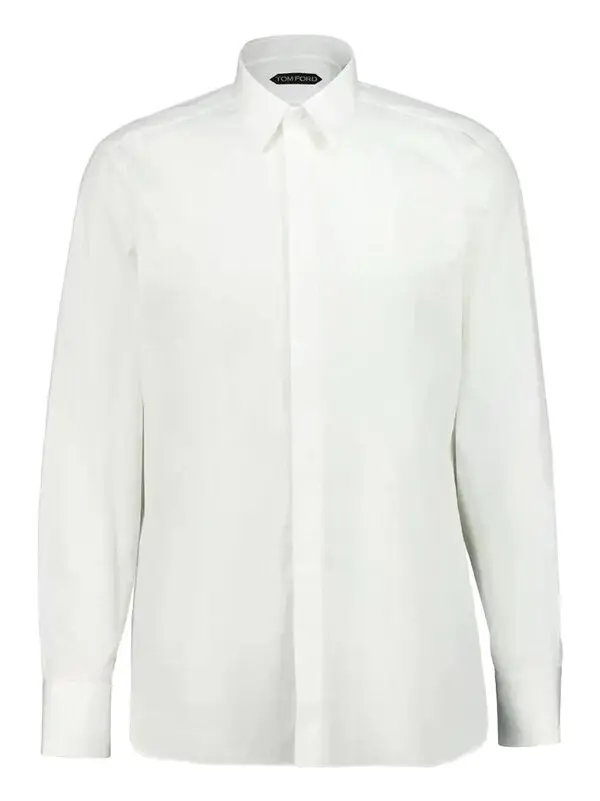 TOM FORD Long-sleeved Cotton Shirt - White