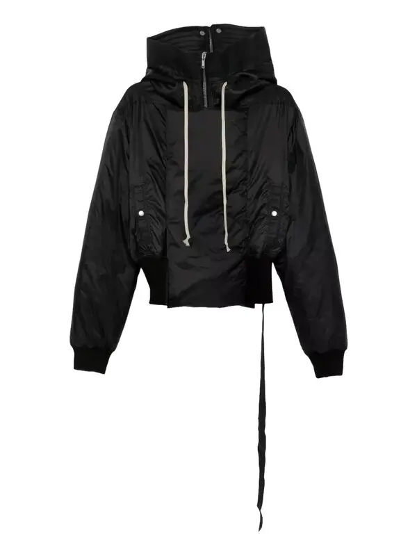 Rick Owens Hooded Jacket With Drawstring Detail - Black