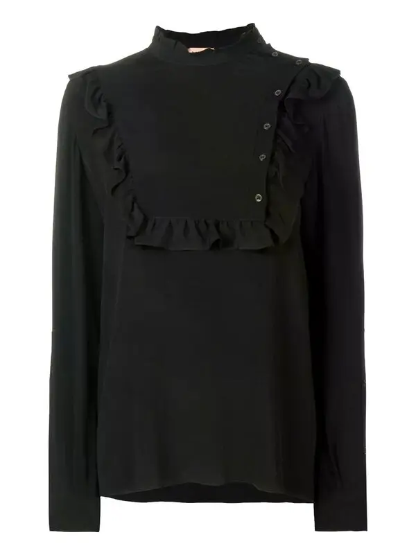 N°21 Ruffle Trim Blouse - Black
